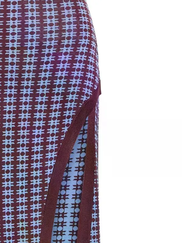 Rabanne Geometric-print Side-slit Skirt