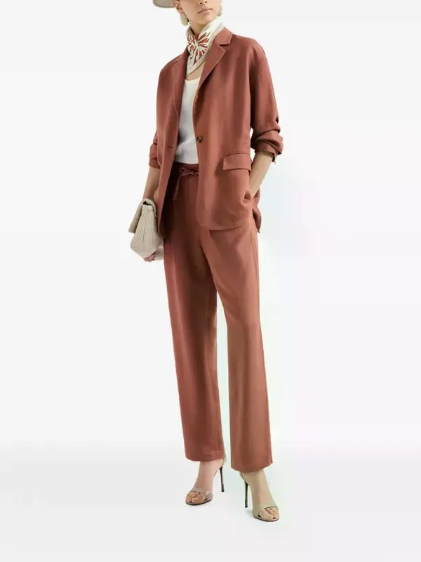 Brunello Cucinelli Fluid Twill Tailored Trousers - Orange