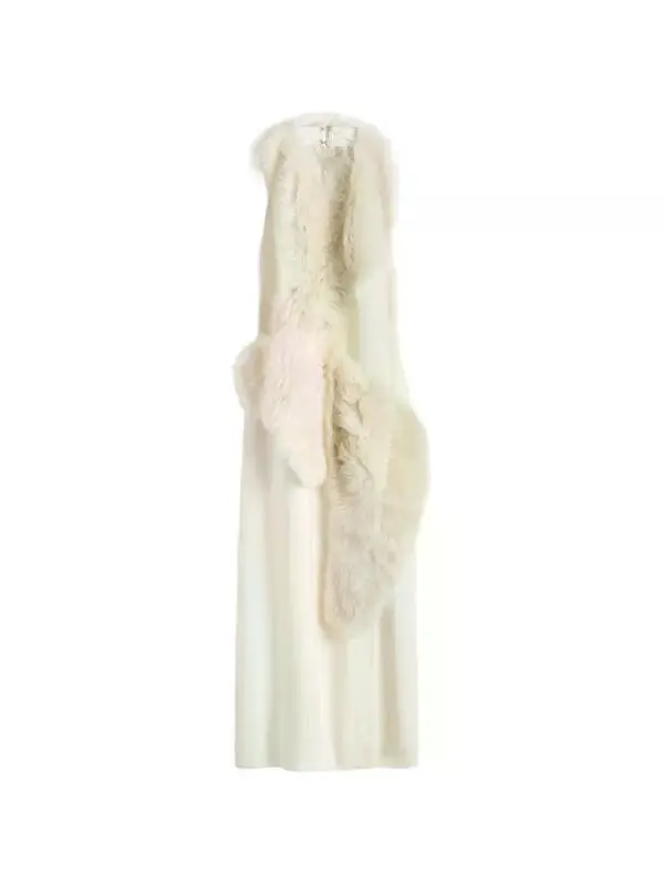 TOTEME Shearling-appliqué Midi Dress