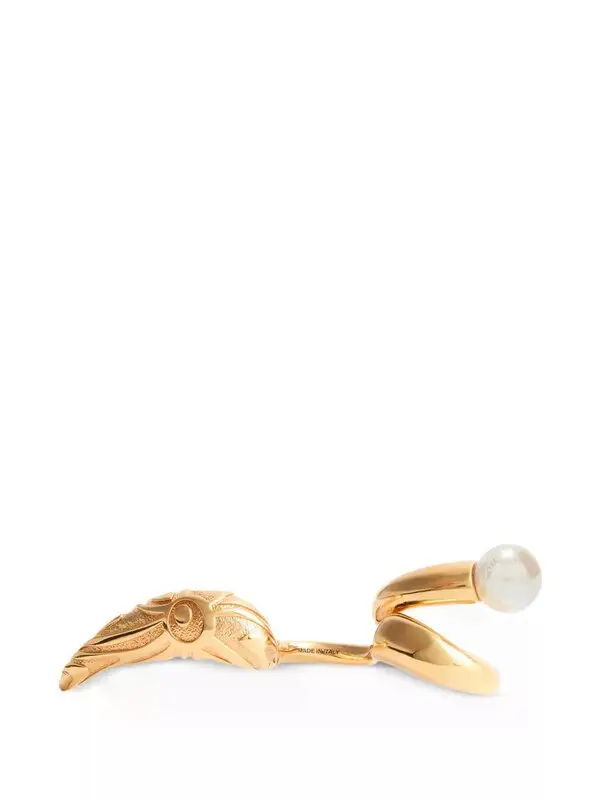 Emilio Pucci Marmo-texture Horn Ring - Gold