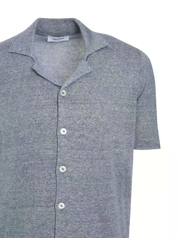 GRAN SASSO Short-sleeve Buttoned Shirt - Blue