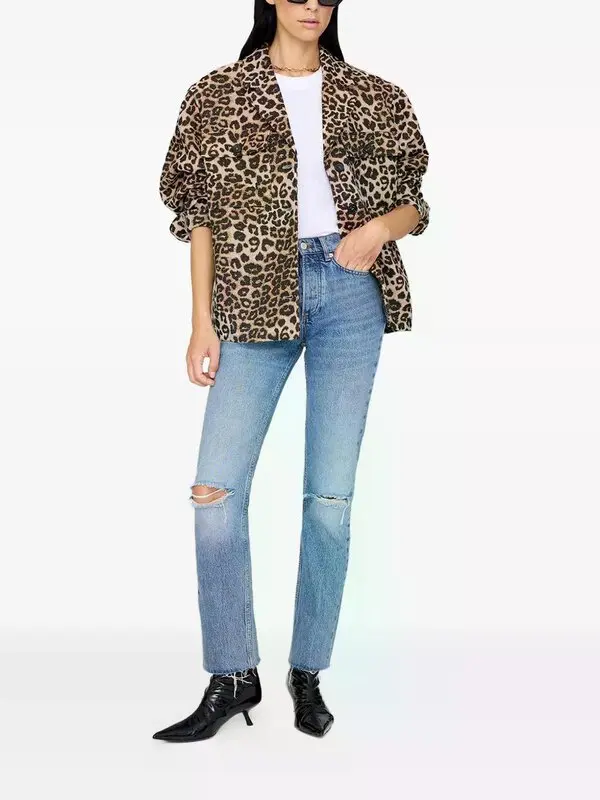 ANINE BING Leopard Print Button-fastening Jacket