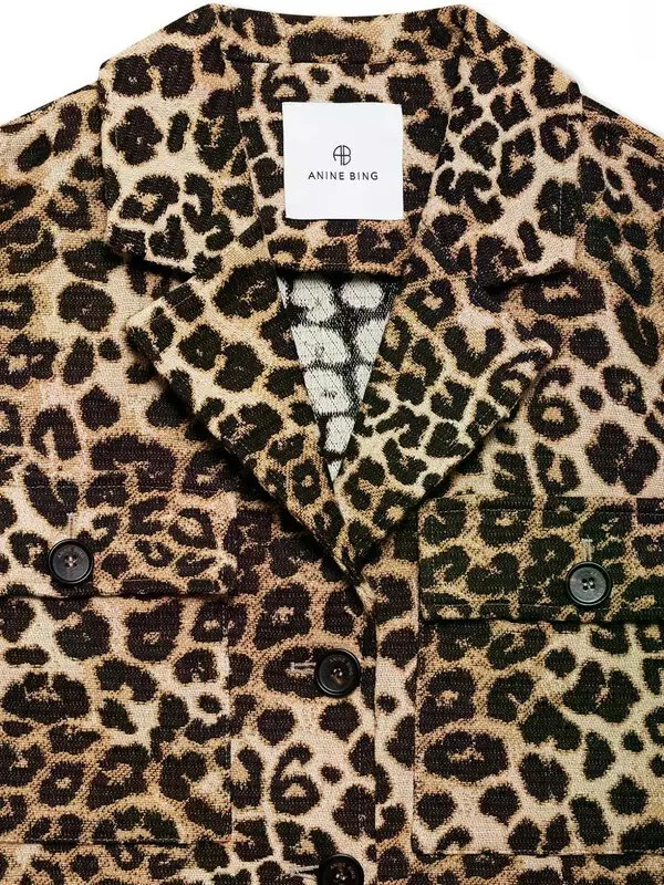 ANINE BING Leopard Print Button-fastening Jacket