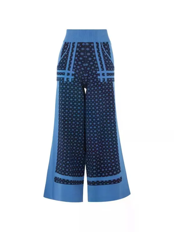 TEMPERLEY LONDON Ditzie Floral-print Trousers - Blue