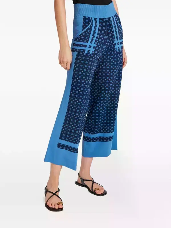 TEMPERLEY LONDON Ditzie Floral-print Trousers - Blue