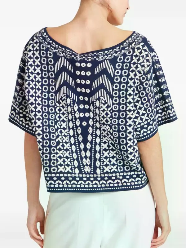 TEMPERLEY LONDON Patterned V-neck Top