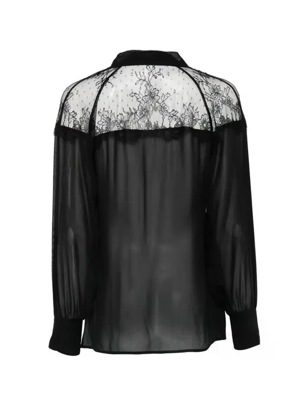 Patrizia Pepe Lace-detail Blouse - Black