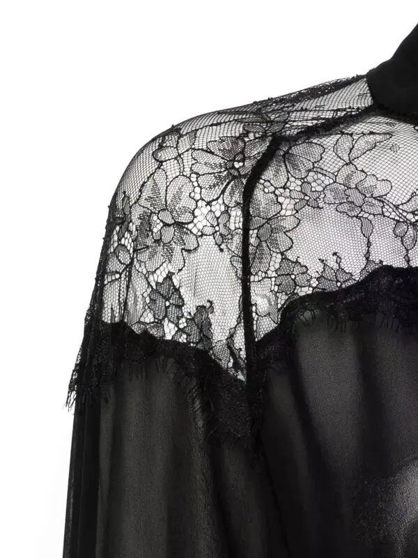 Patrizia Pepe Lace-detail Blouse - Black