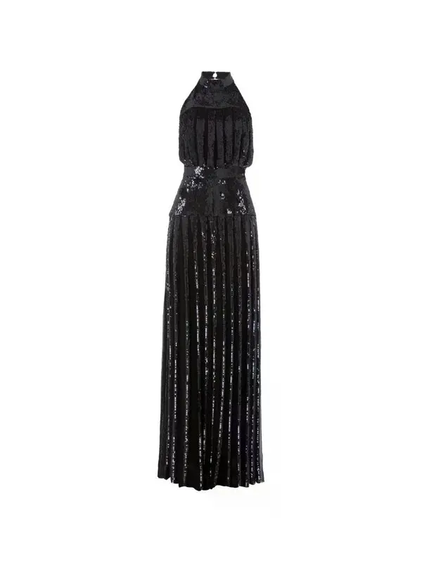 TEMPERLEY LONDON Filigree Sequin Maxi Dress - Black