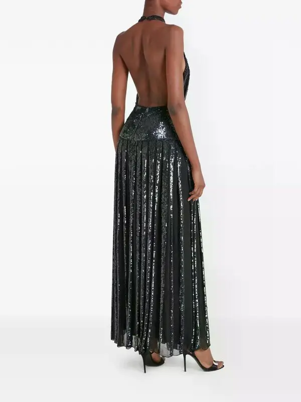 TEMPERLEY LONDON Filigree Sequin Maxi Dress - Black