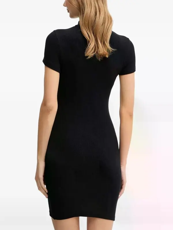 princess polly baby blue dress La Mania Ribbed Knit Half-Zip Mini Dress In Black - 54% Off