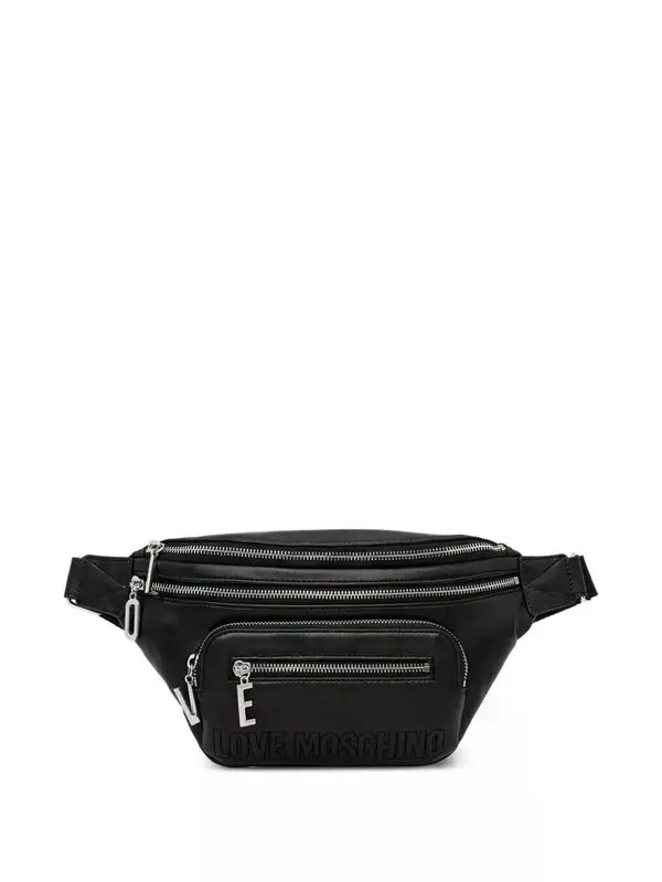 Moschino Zip-up Belt Bag - Black