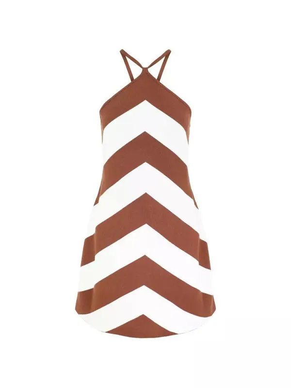 Cult Gaia Chevron Strap Mini Dress - Brown