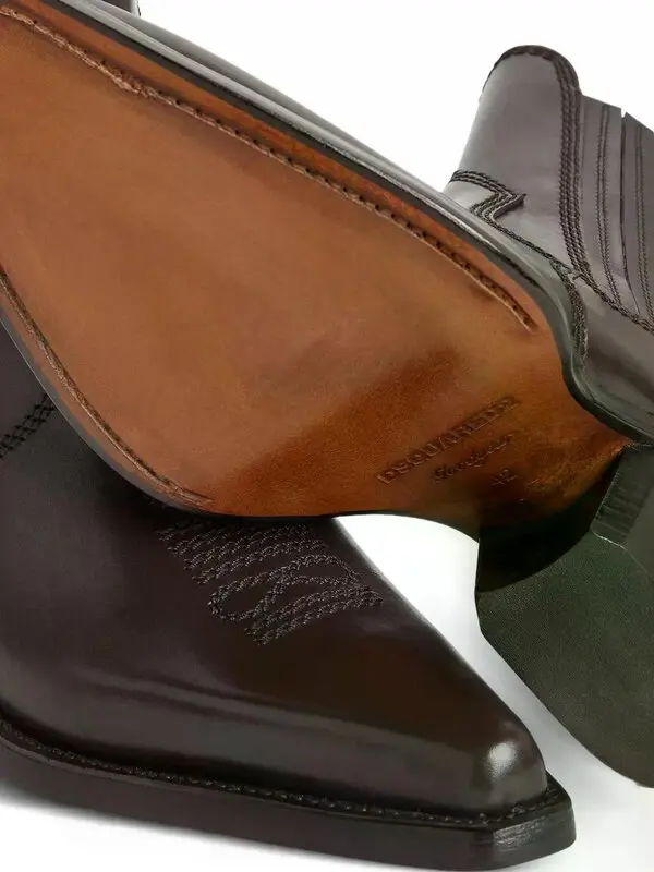 Dsquared2 Western Dd Heeled Ankle Boots - Brown