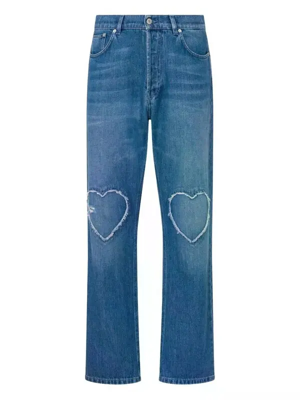 Moschino Heart-cutout Cotton Jeans
