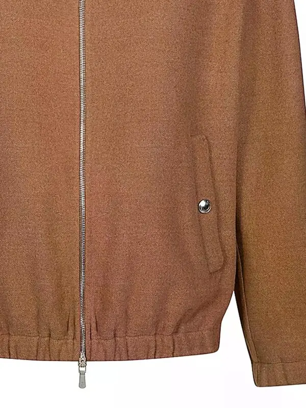 Eleventy Full Zip Bomber Jacket - Brown