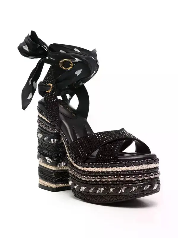 Kurt Geiger Rhinestone-embellished Heeled Sandals - Black