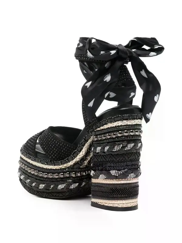 Kurt Geiger Rhinestone-embellished Heeled Sandals - Black