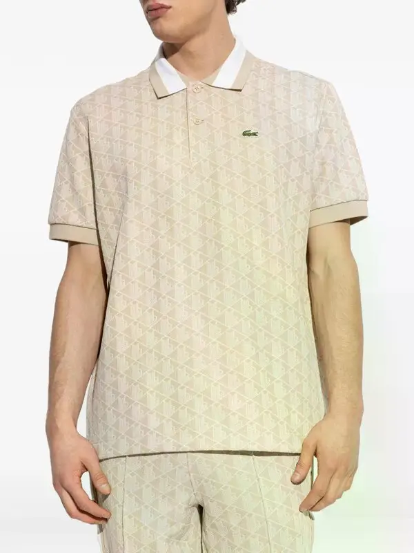 Lacoste Patterned Polo Shirt - Neutrals