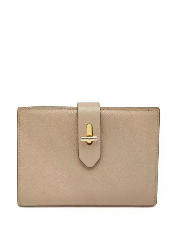 TOM FORD Turnlock Leather Wallet - Neutrals