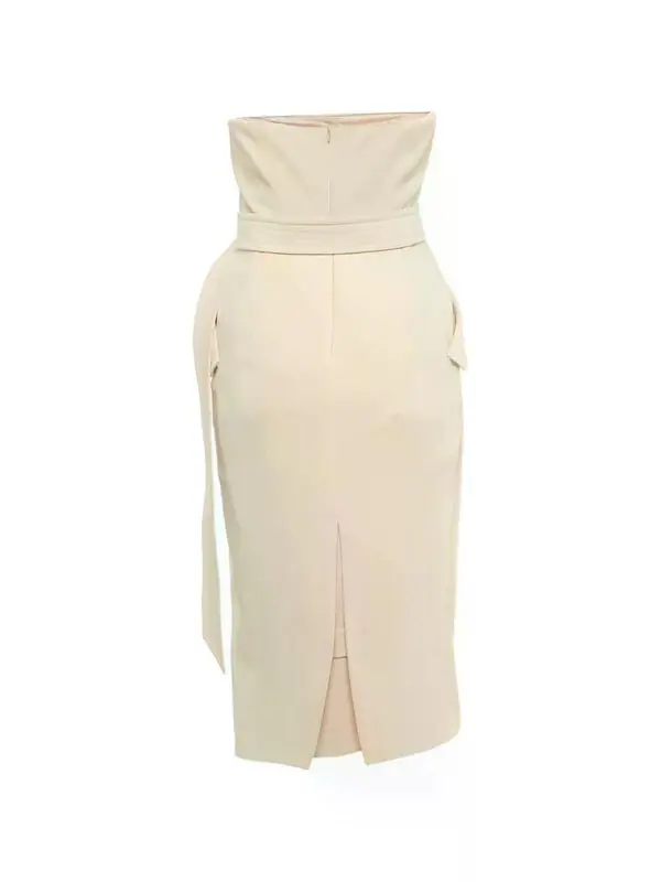 Max Mara Strapless Double-breasted Midi Dress