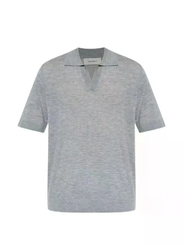 LISA YANG V-neck Polo-collar T-shirt - Grey