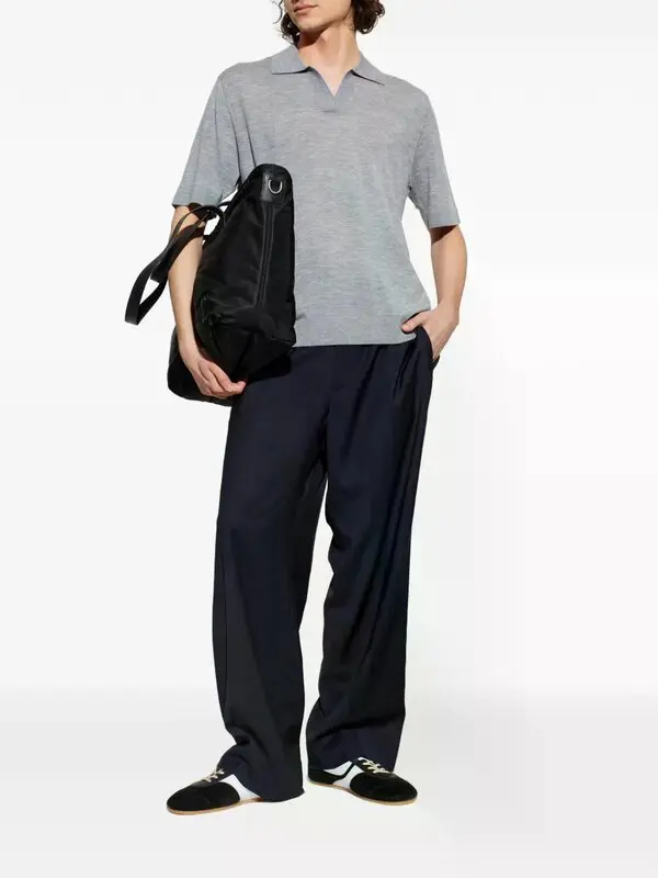 LISA YANG V-neck Polo-collar T-shirt - Grey