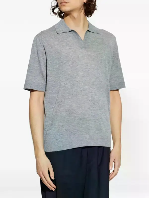 LISA YANG V-neck Polo-collar T-shirt - Grey