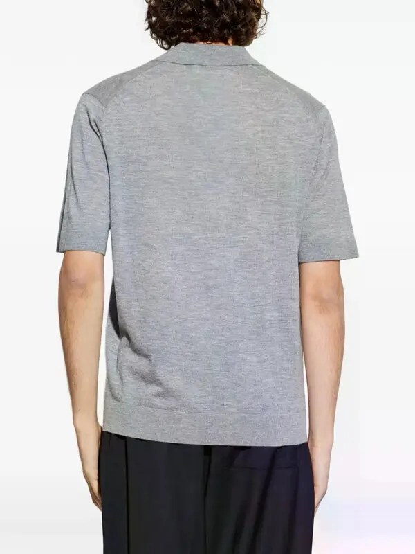 LISA YANG V-neck Polo-collar T-shirt - Grey