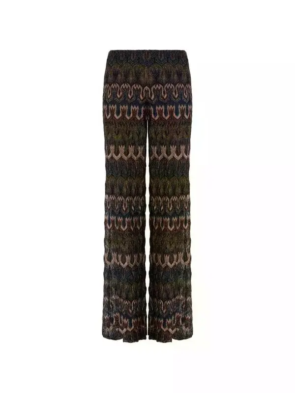 Missoni Patterned Viscose Trousers - Brown