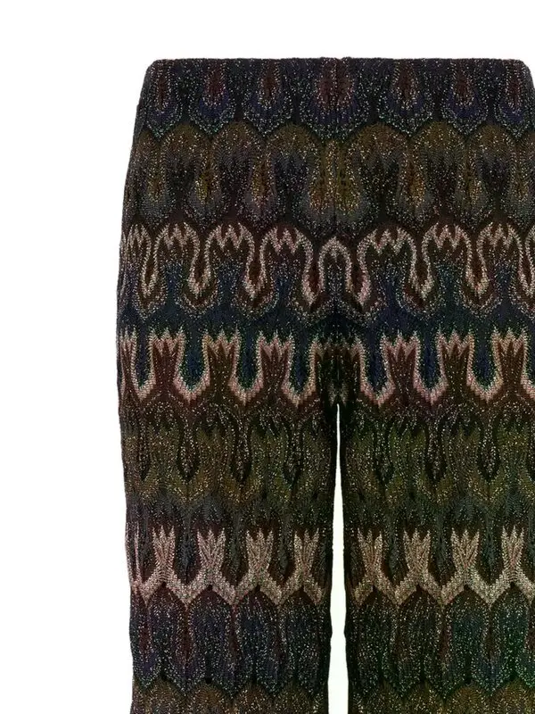 Missoni Patterned Viscose Trousers - Brown