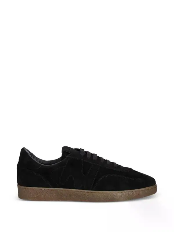 MSGM Logo-detail Leather Sneakers - Black