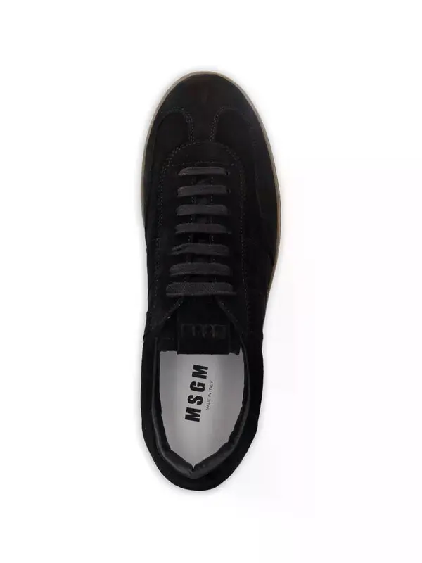 MSGM Logo-detail Leather Sneakers - Black