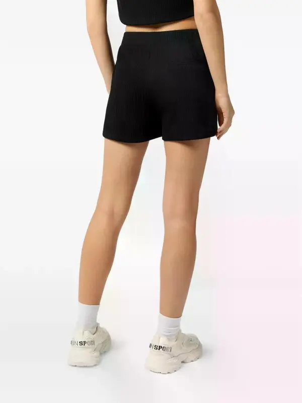 PLEIN SPORT Ribbed Lettering Shorts - Black