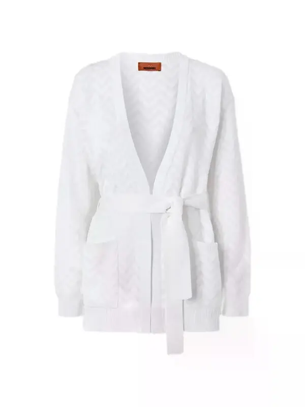 Missoni Chevron Belted Knitwear - White