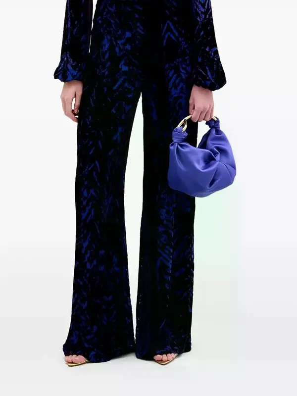 Silvia Tcherassi Como Velvet Patterned Trousers - Purple