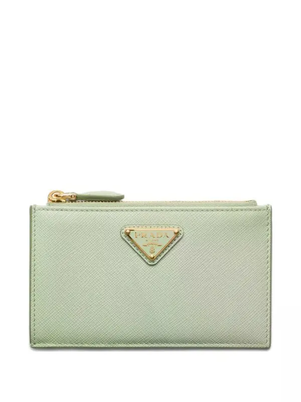 Prada Logo-plaque Card Holder - Green