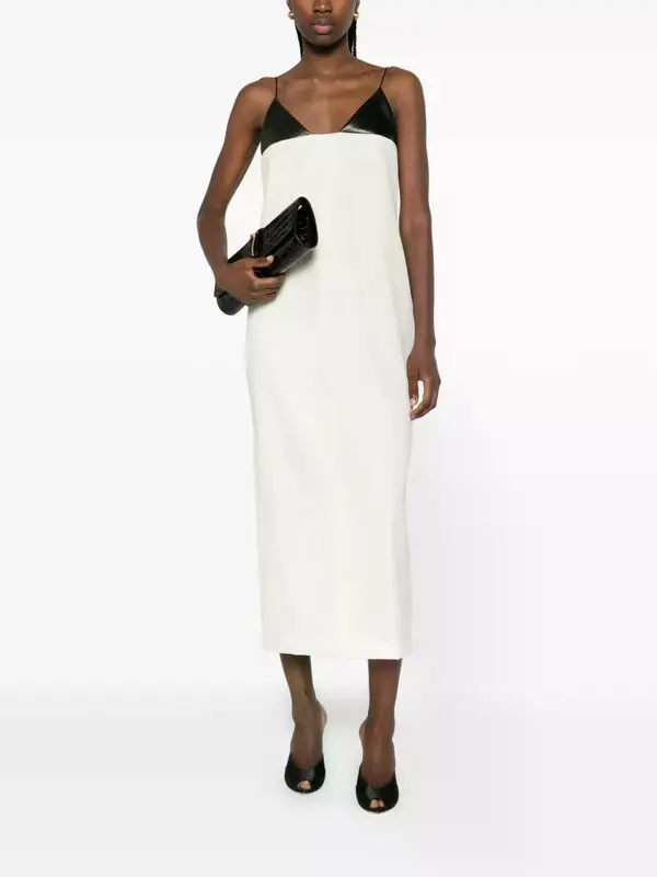 Brandon Maxwell Contrasting-panel Midi Dress