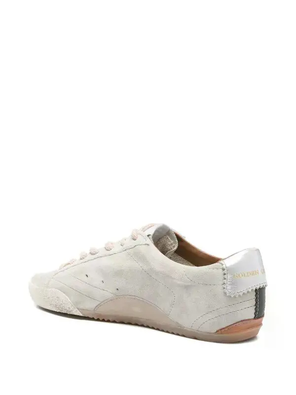 GOLDEN GOOSE True-star Sneakers In Light Gray Suede With Metallic Star And Heel Tab - Neutrals