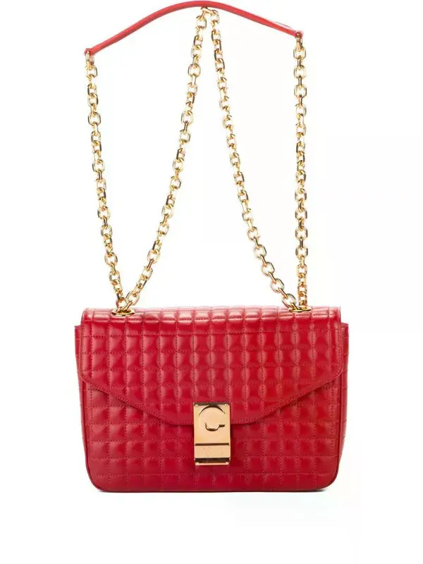 Celine Quilted Chain Bag - Red