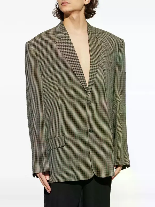 Balenciaga Check-pattern Single-breasted Blazer