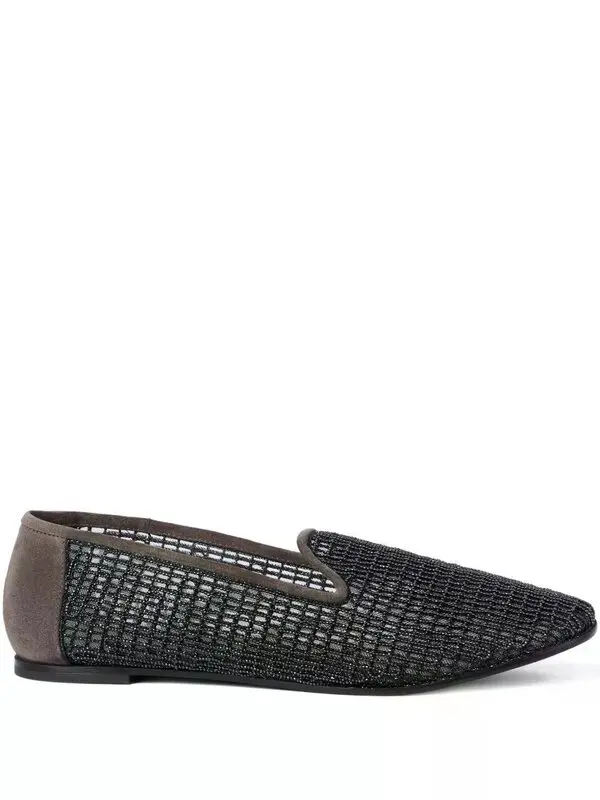 Brunello Cucinelli Precious Net-embroidery Loafers