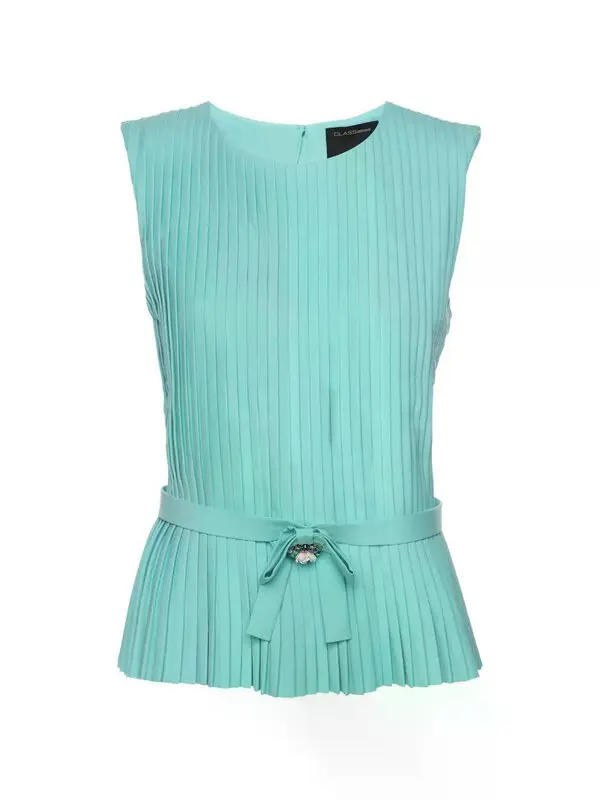 Roberto Cavalli Pleated Belted Top