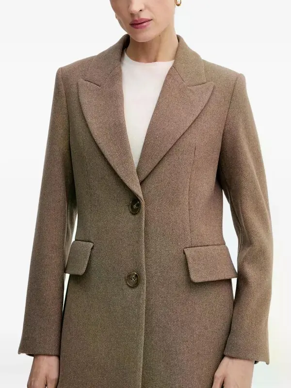 Sisley Buttoned Flap-pockets Single-breasted Coat