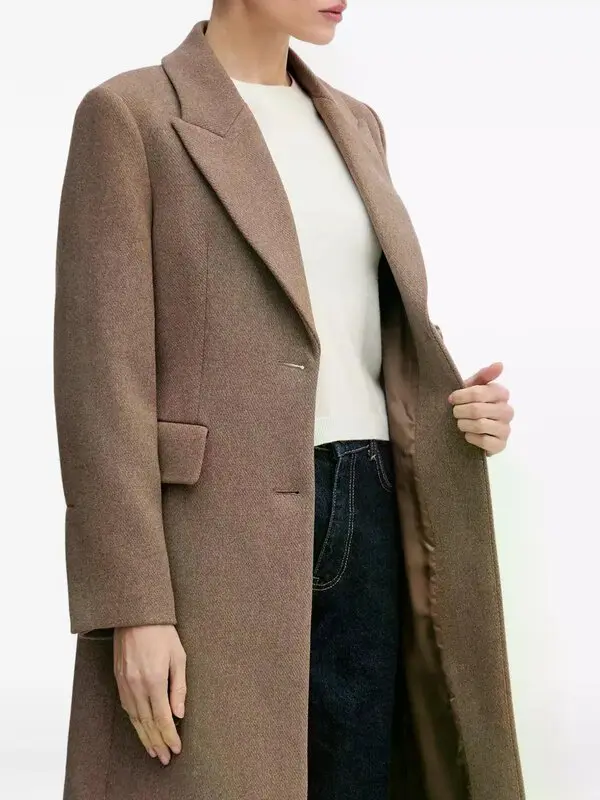 Sisley Buttoned Flap-pockets Single-breasted Coat