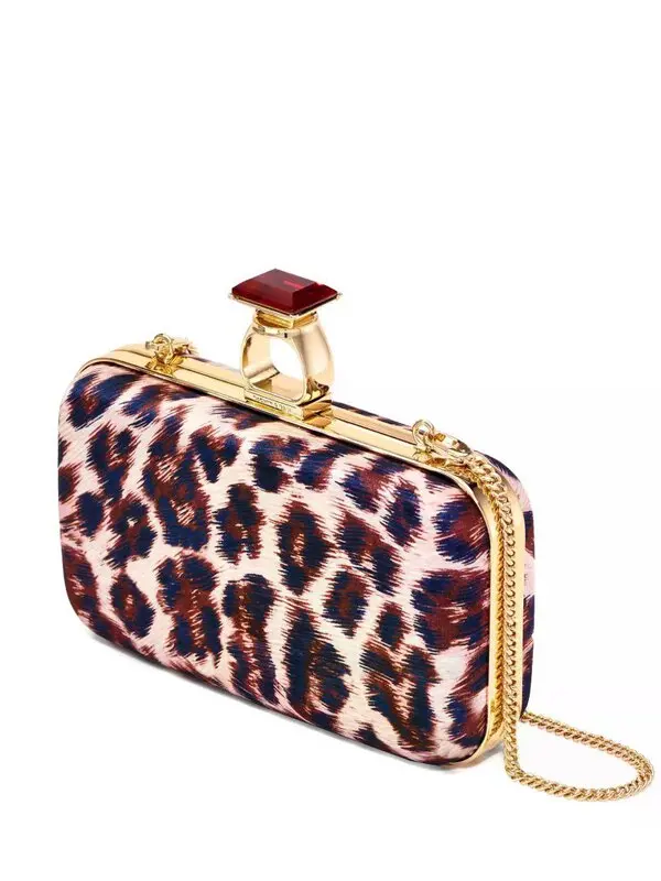 Sachin & Babi Leopard Embellished Clutch