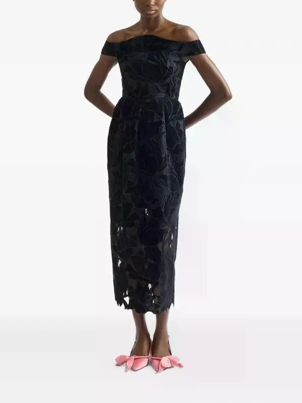 Erdem Floral Off-shoulder Midi Dress