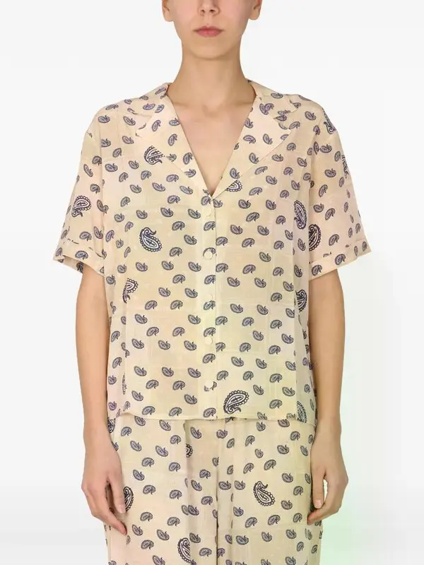 Être Cécile Paisley Short-sleeved Shirt - Neutrals