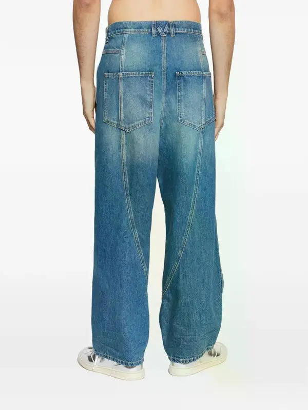 Moschino Wide-leg Jeans With Logo Detail