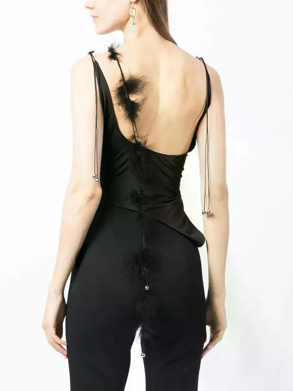 16Arlington Asymmetric Cut-out Feather Top
